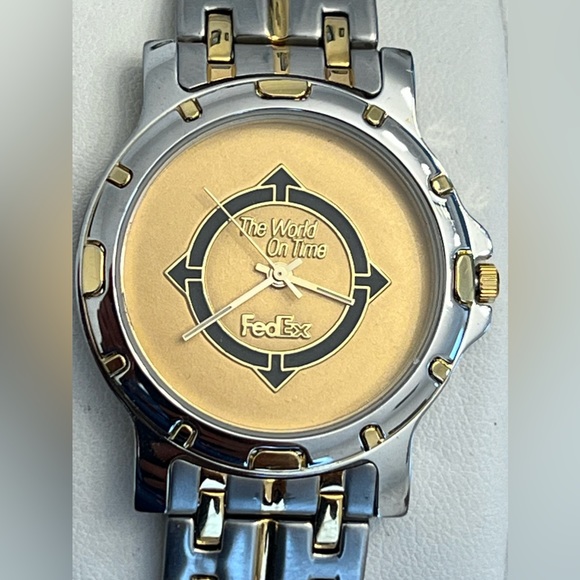 Montreux | Accessories | Montreux Fedex Mens Watch Gold Dial Two Tone ...